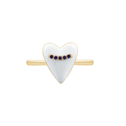 KIERA 14K Yellow Gold Clad Sterling Silver Pink Puffy Heart Enamel Ring ...